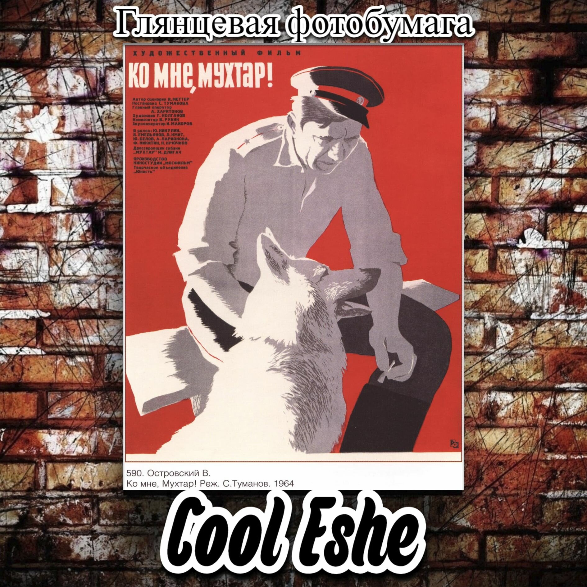 Плакат "Ко мне, Мухтар! Фильм, 1964" из коллекции "Советские плакаты" А3