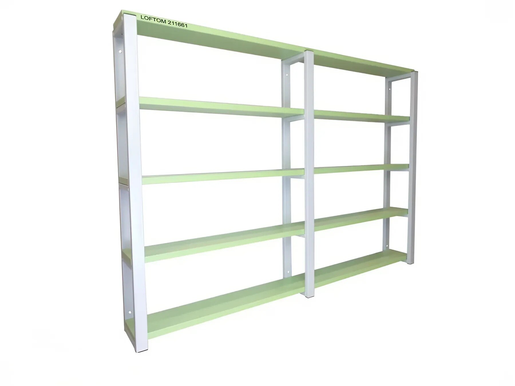 Полка для хранения GARROSS "SIBERIA 211661", 5 полок, размер 10х120 см, высота 82 см, каркас серый, цвет полок салатовый