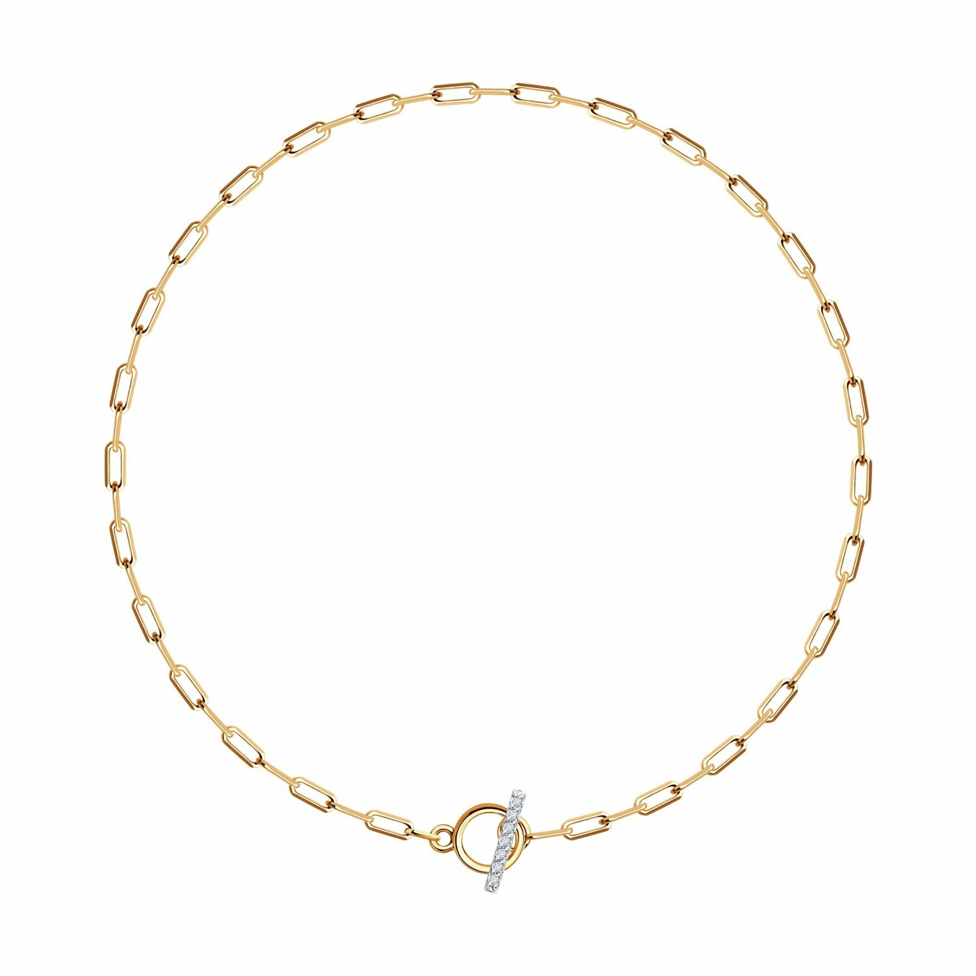 Браслет, красное золото, 585 проба, бриллиант