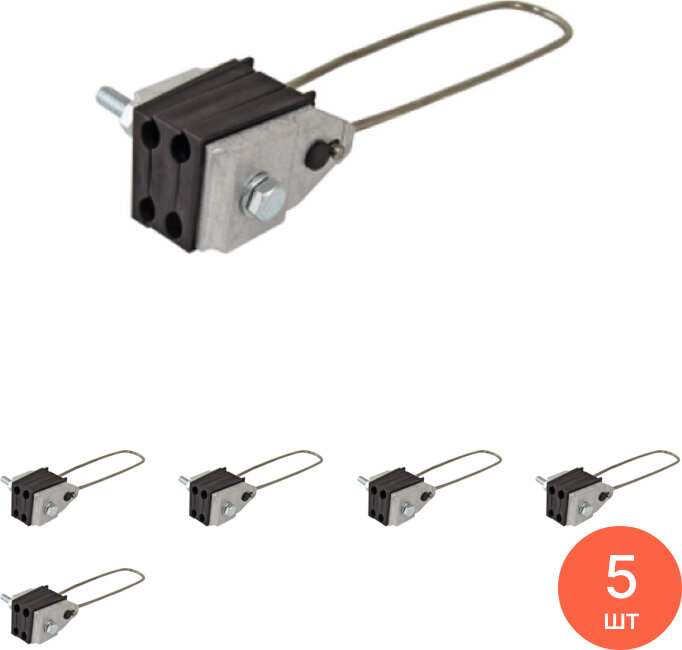Зажим анкерный TDM Electric / ТДМ Электрик ЗАБ 4/16-35, 16-35мм² 200х33х50мм, нагрузка до 11.2кН, SQ0412-0039 / крепеж для проводов и кабелей (комплект из 5 шт)
