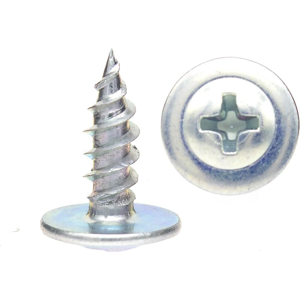 Саморез с прессшайбой BOWT острый, 4,2x13, 100 шт. P02303 оцинкованная сталь, полусферная головка, Phillips шлиц