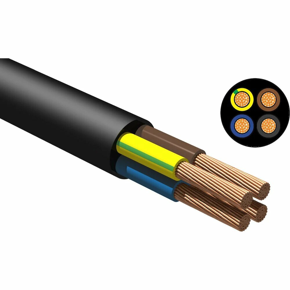 Кабель КГтп-ХЛ NVO 4x4 гост (20 метров) NVO-KPP-KGTPHL-440-20, питания переносного оборудования