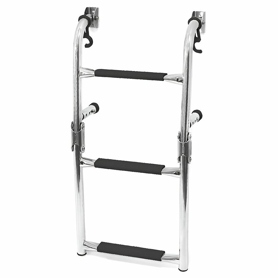 Трап складной с вертикальным креплением, 3 черных ступени (ширина 270 мм.) (10269503)