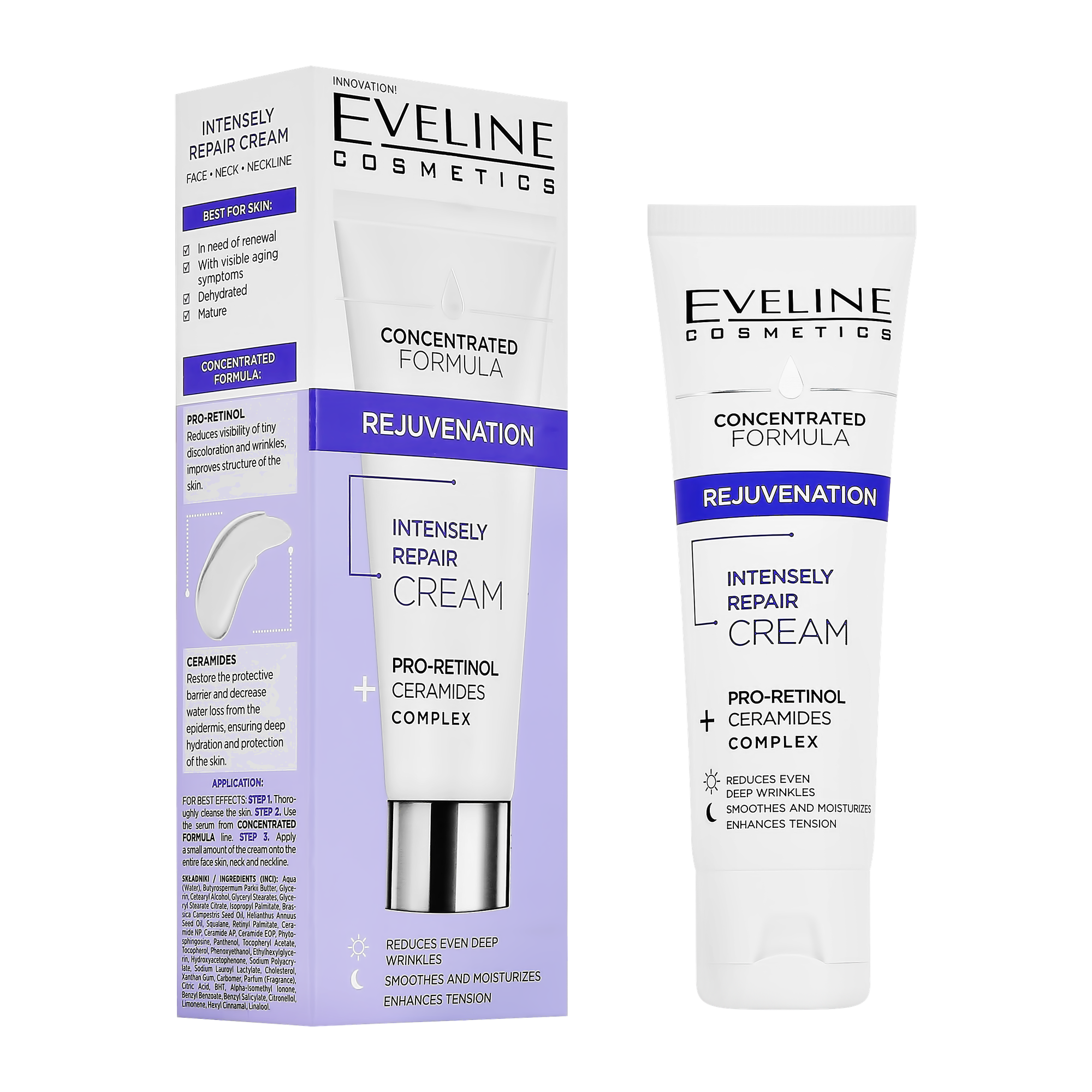 Крем для лица EVELINE CONCENTRATED FORMULA с ретинолом (омолаживающий) 50 мл