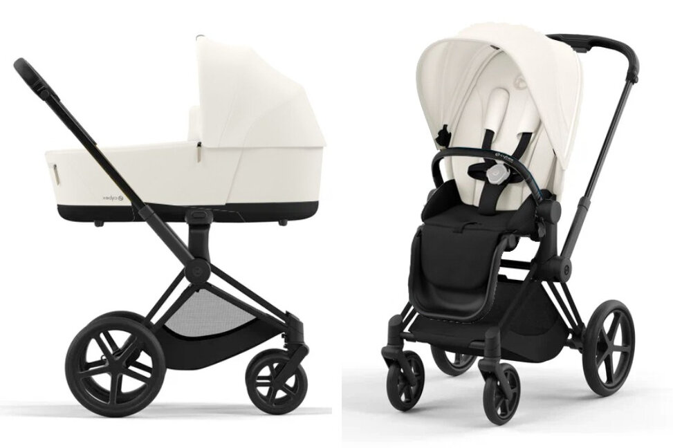 Коляска 2 в 1 Cybex Priam IV off white (шасси matt black)