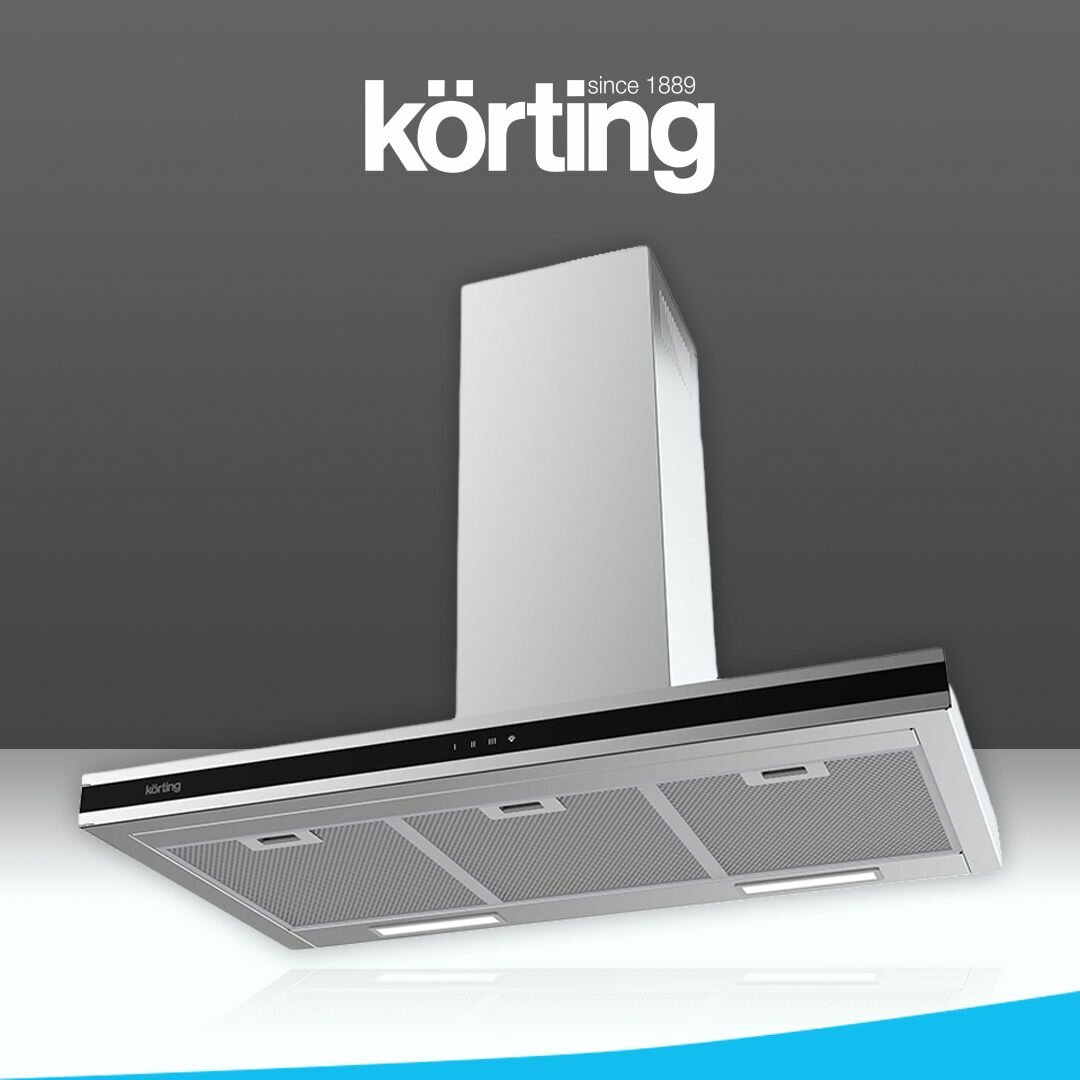 Купольная вытяжка Korting KHC 9737 XGN ширина 90 см, производительность 800 м3/ч, 3 скорости, сенсор, нержавеющая сталь