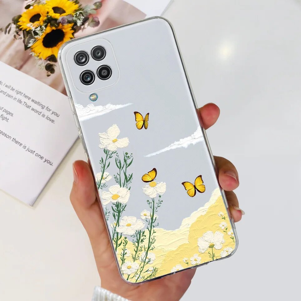 Чехол для Samsung A12 Space Austronaut Cow Pattern Coque Funda для Samsung Galaxy A12 F12 M12 A 12, прозрачный мягкий корпус из ТПУ
