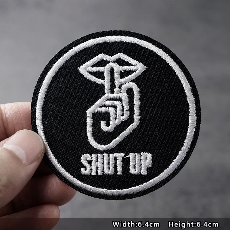 Заплатка "Shut Up" черная, 6.4x6.4 см, Color: 7
