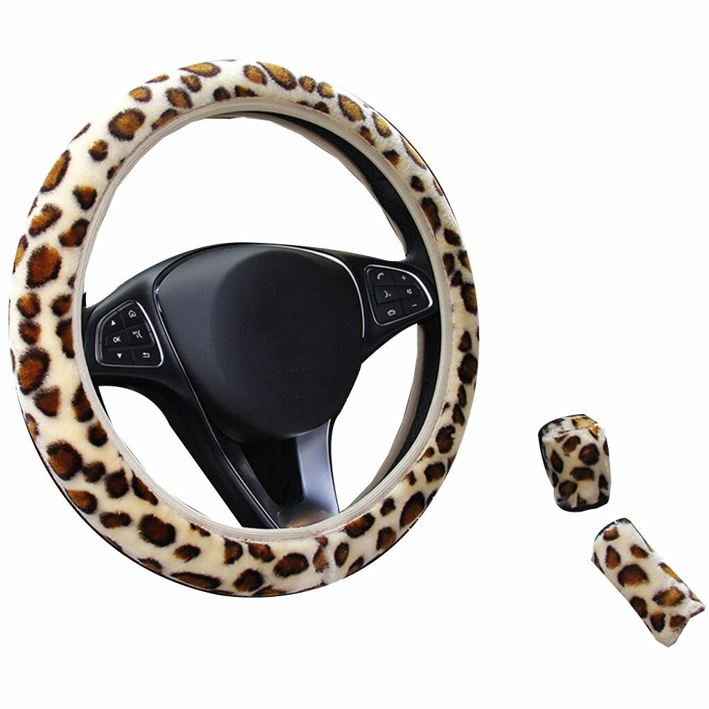 Джинсовая накидка на руль с леопардовым принтом для ручного тормоза автомобиля