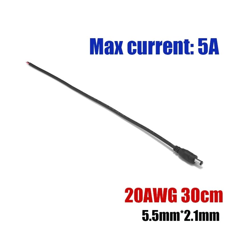 Кабель питания DelightFire DC connector cable wire 5.5 2.1 мм 5В 12В 1pcs, T