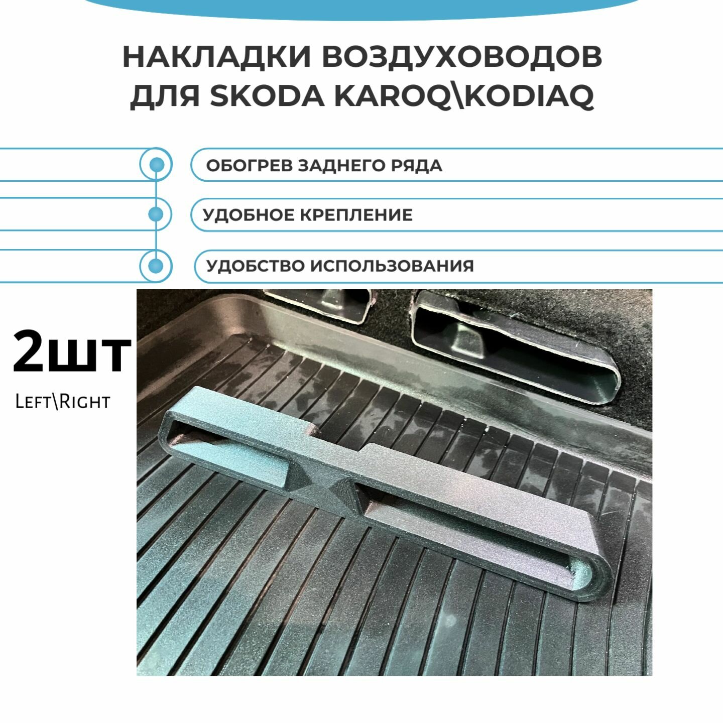 Накладки воздуховодов для Skoda Karoq Kodiaq Дефлекторы задние