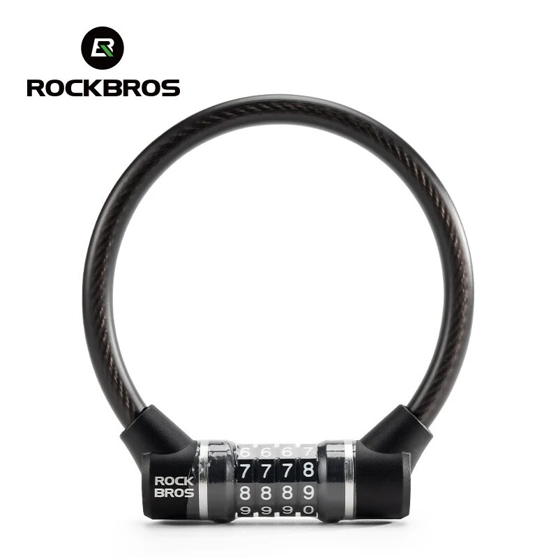 ROCKBROS Портативный велосипедный замок трос 4-значный код