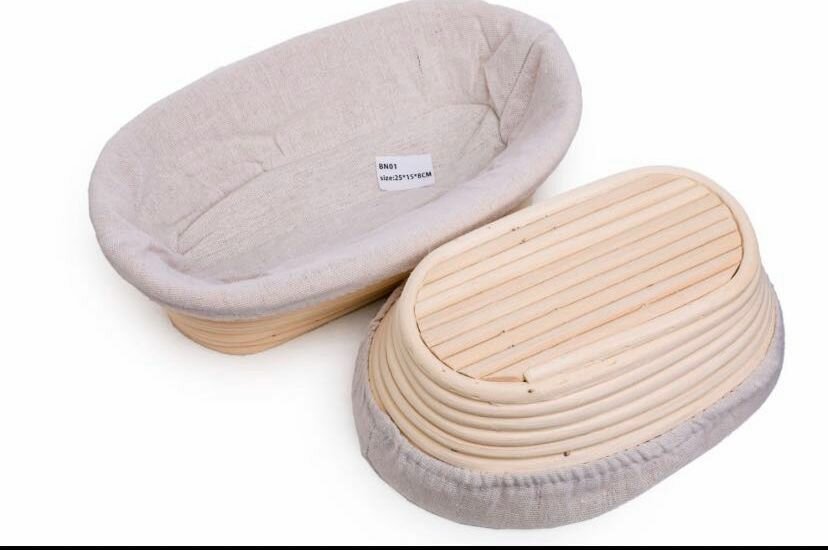 Корзина для расстойки хлеба из ротанга, Корзина для расстойки хлеба, Овальная, 25см, 1 шт