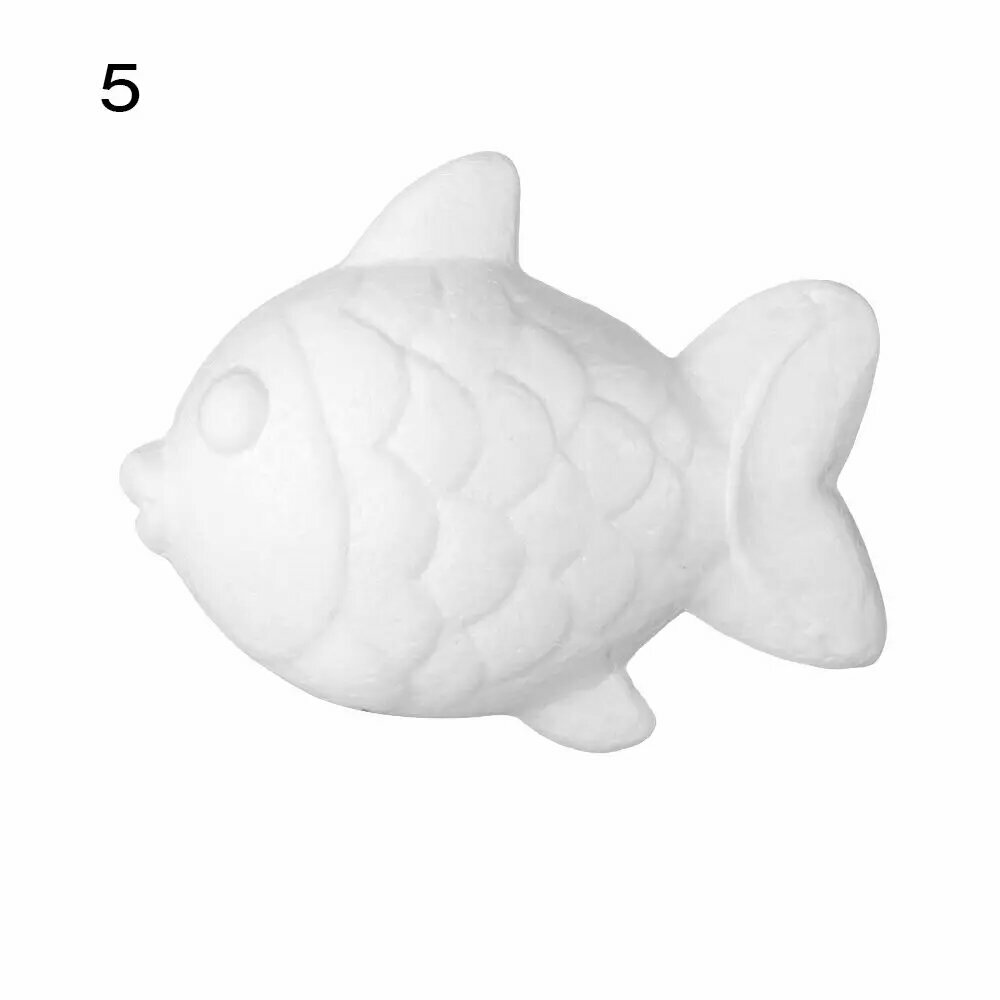 Белая фигурка рыбки из пенопласта, цвет 5