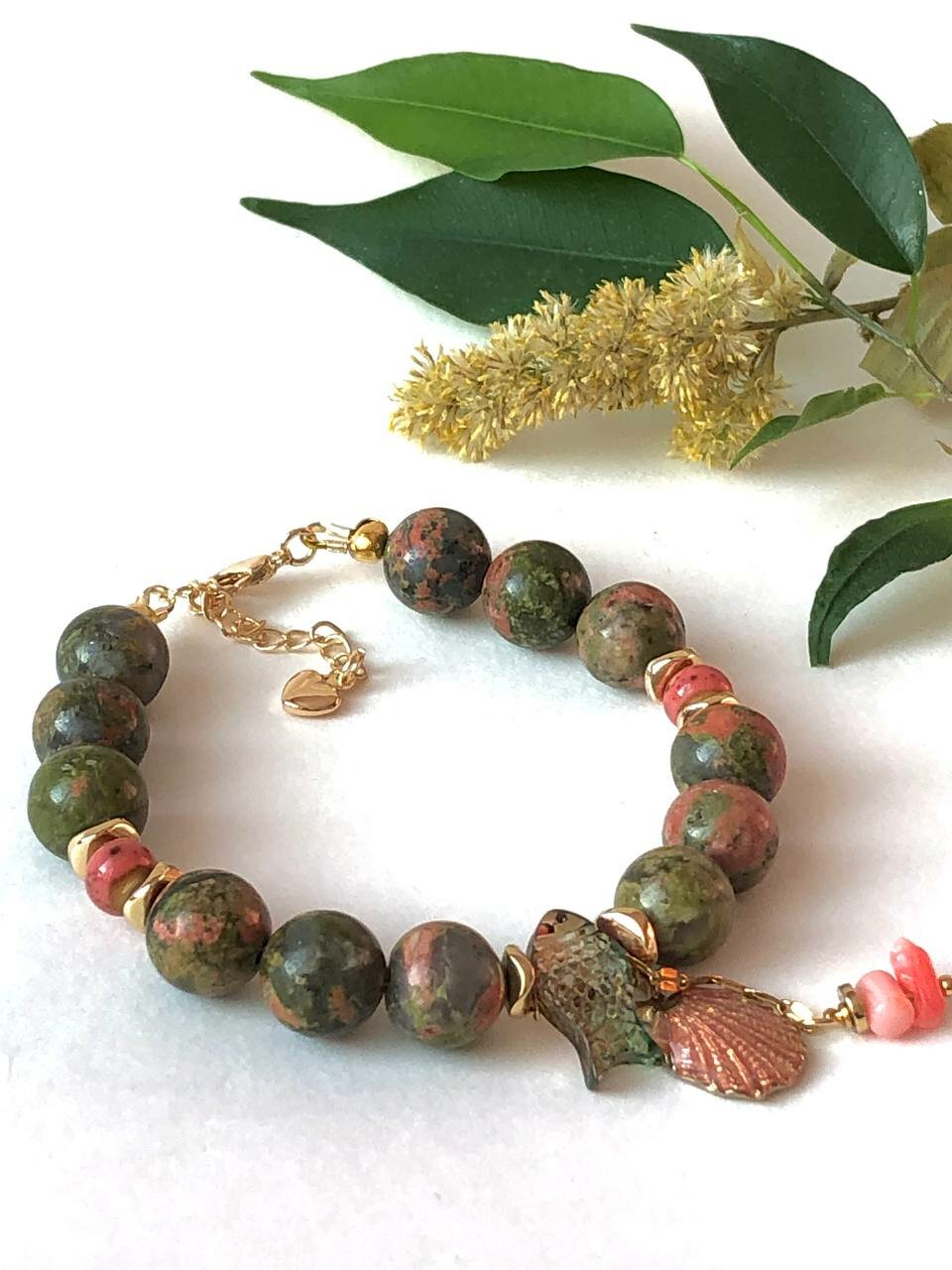 Браслет, керамика, коралл