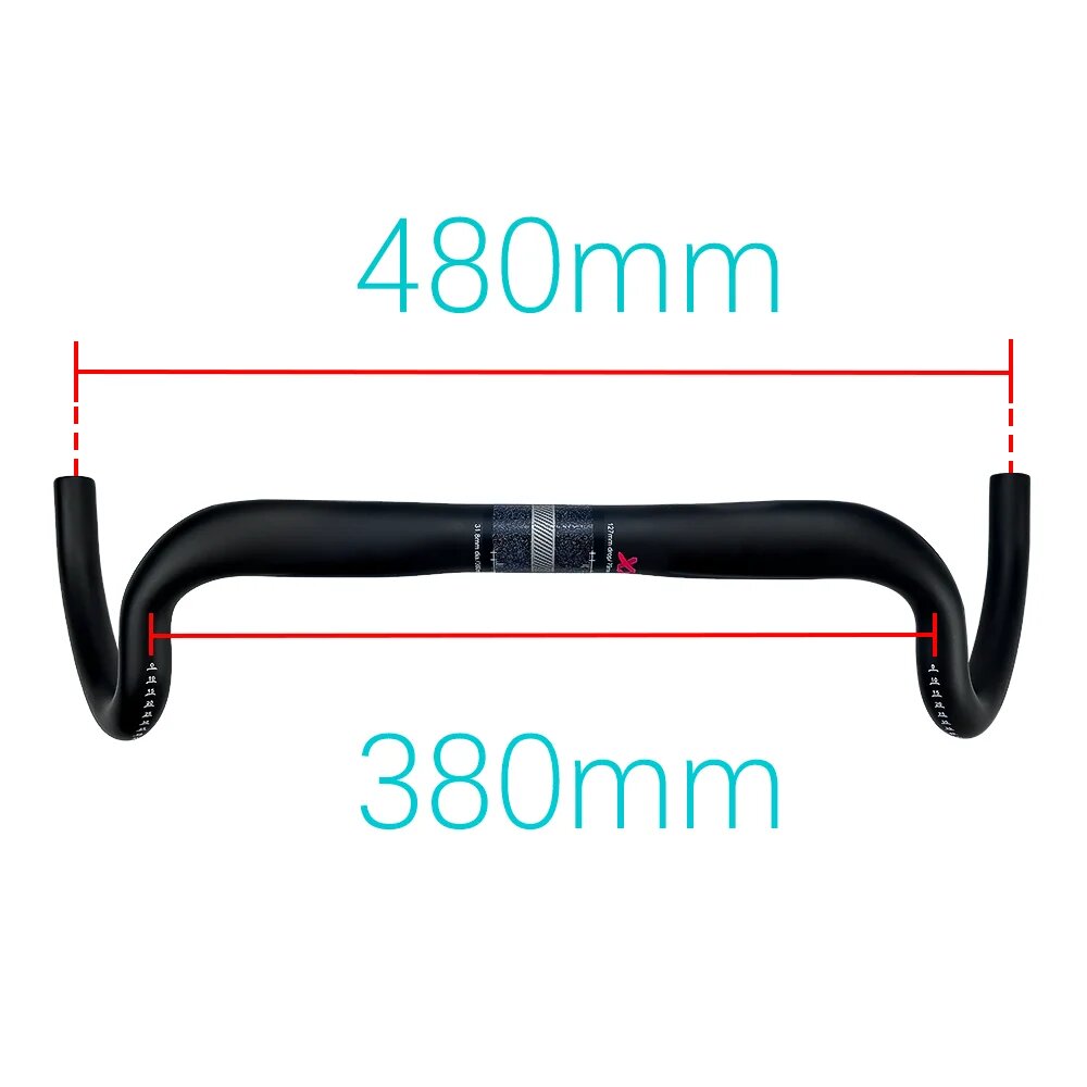 BALUGOE Дорожный руль из углеродного волокна Big Flare Bar 380/400/420/440 мм 380mm-480mm