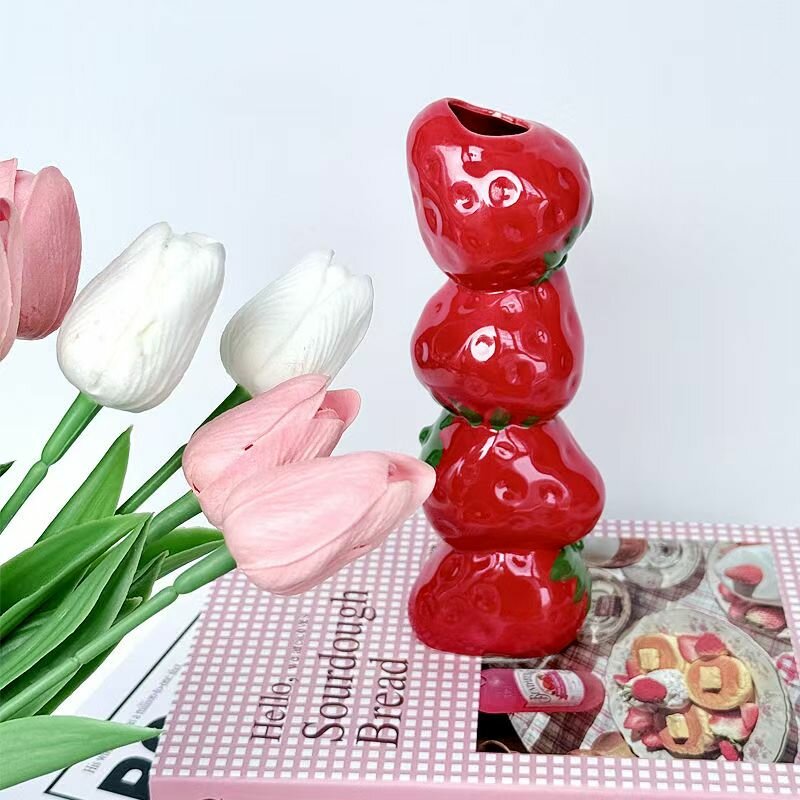 Ваза, керамическая, 1 штука, 19 см, ваза для клубники, четырехслойная модель