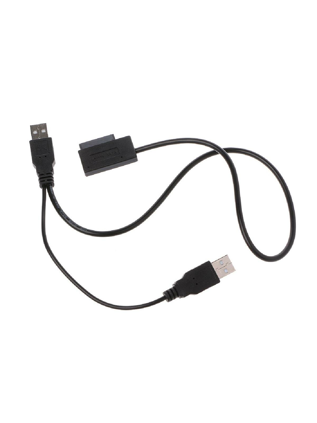 USB 2.0 to 7 6 13Pin Slimline Sata Adapter Cable External Power for Laptop Mini CD-ROM DVD-ROM Converter