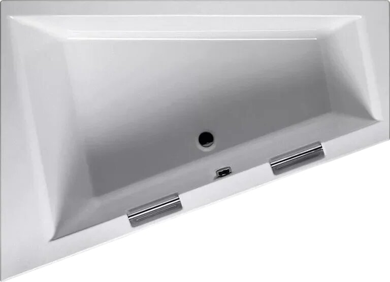 Акриловая ванна Riho Doppio R 180x130, с каркасом, угловая, правая, пристенная, встраиваемая, белая, глянцевая, асимметричная