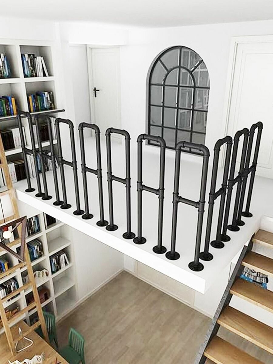 Перила для лестницы, металлическая ограждение помещений, Ступени Крыльца, гаража, черные