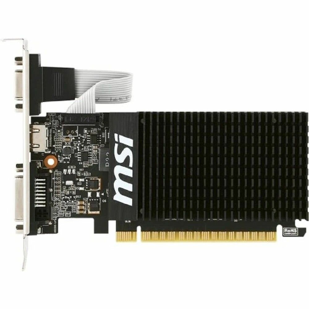 MSI Видеокарта GeForce GT 710 2 ГБ DDR3 Low Profile HDMI х 1, DVI х 1, VGA х 1 (GT 710 2GD3H LP)Видеокарта MSI GT 710 DDR 3
