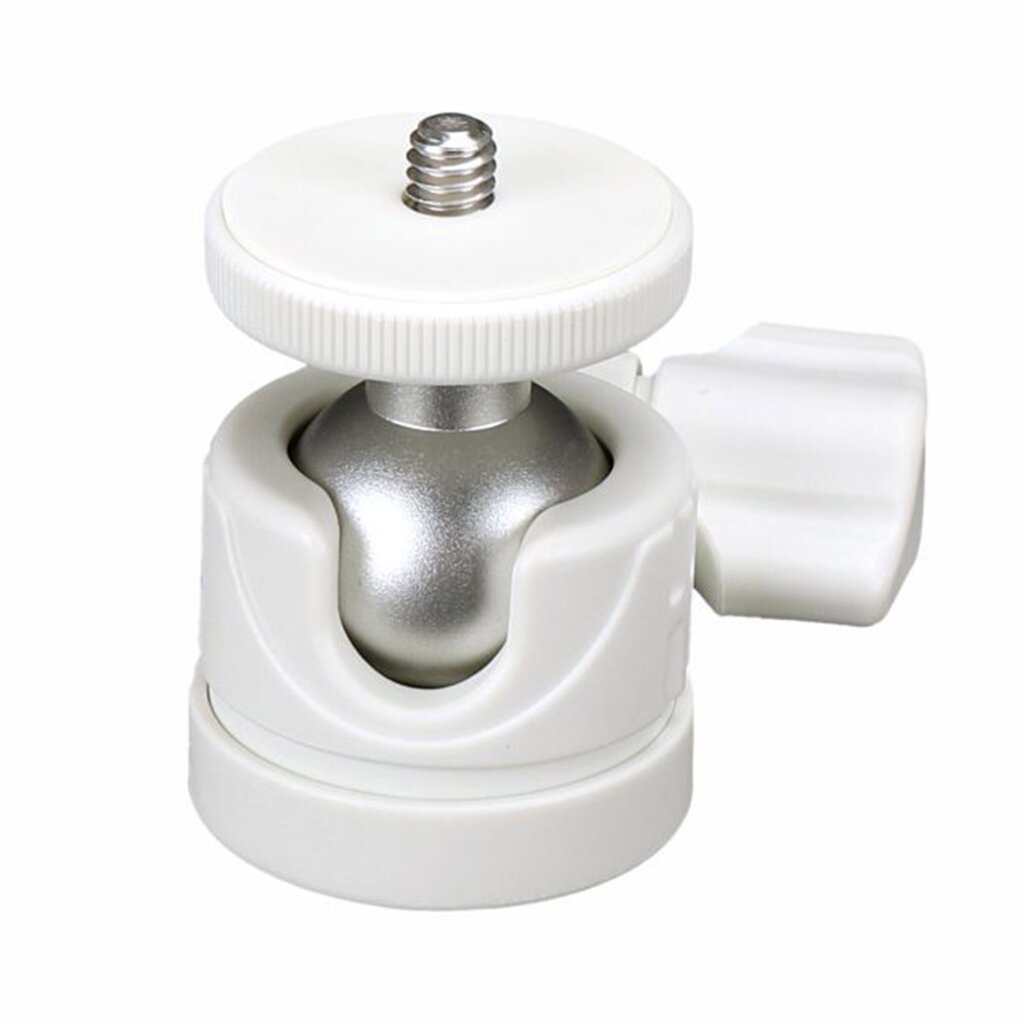 Пластиковый небольшой карданный подвес с низким центром тяжести, мини-сферический карданный подвес для прямой трансляции, 1/4 винта, белый