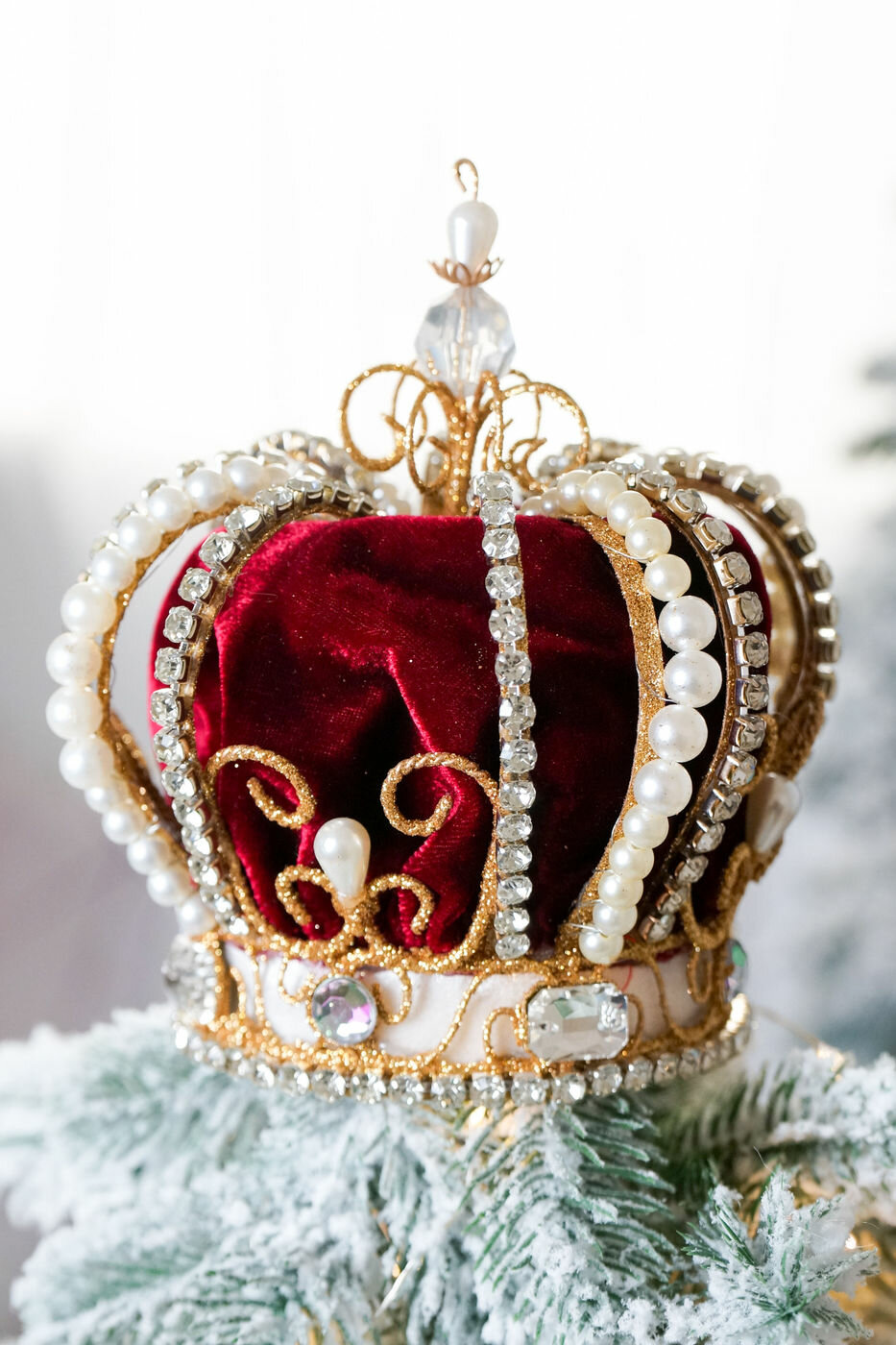 Ёлочная верхушка корона императрицы, красная, 17 см, Goodwill MO92525