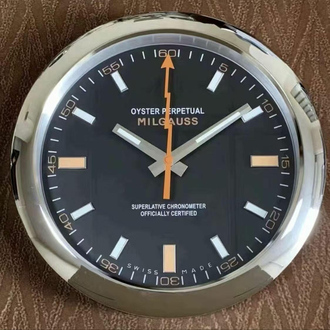 Настенные часы Rolex Shenzhen Swiss 14inch в металлическом корпусе со светящейся бесшумной залом, подходящие для