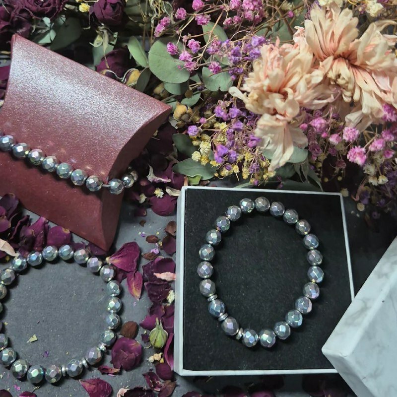 Плетеный браслет, гематит