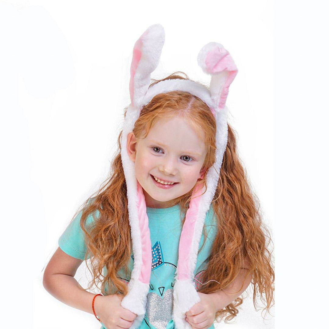 Ободок с ушками зайца, мягкий текстиль, разноцветный принт, для праздников и игр