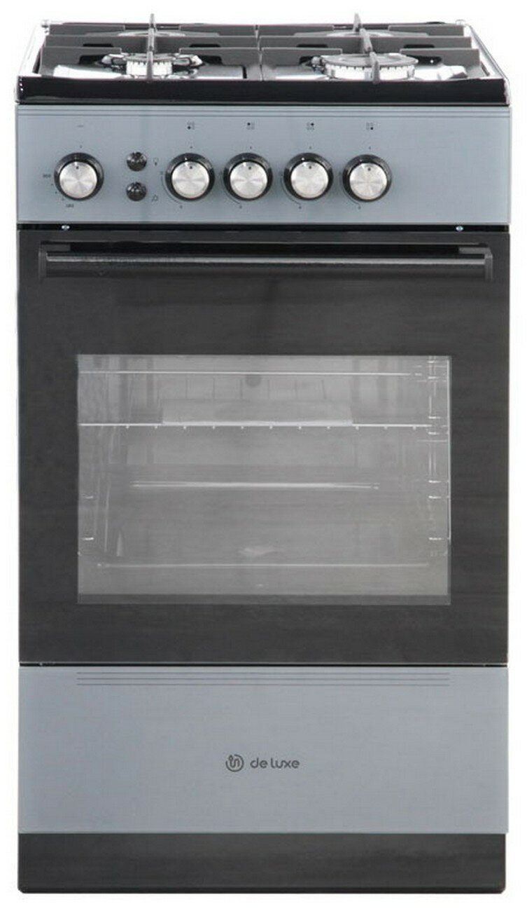 Газовая плита De luxe 506040.24г ЧР-002 50 см, 4 конфорки, эмаль