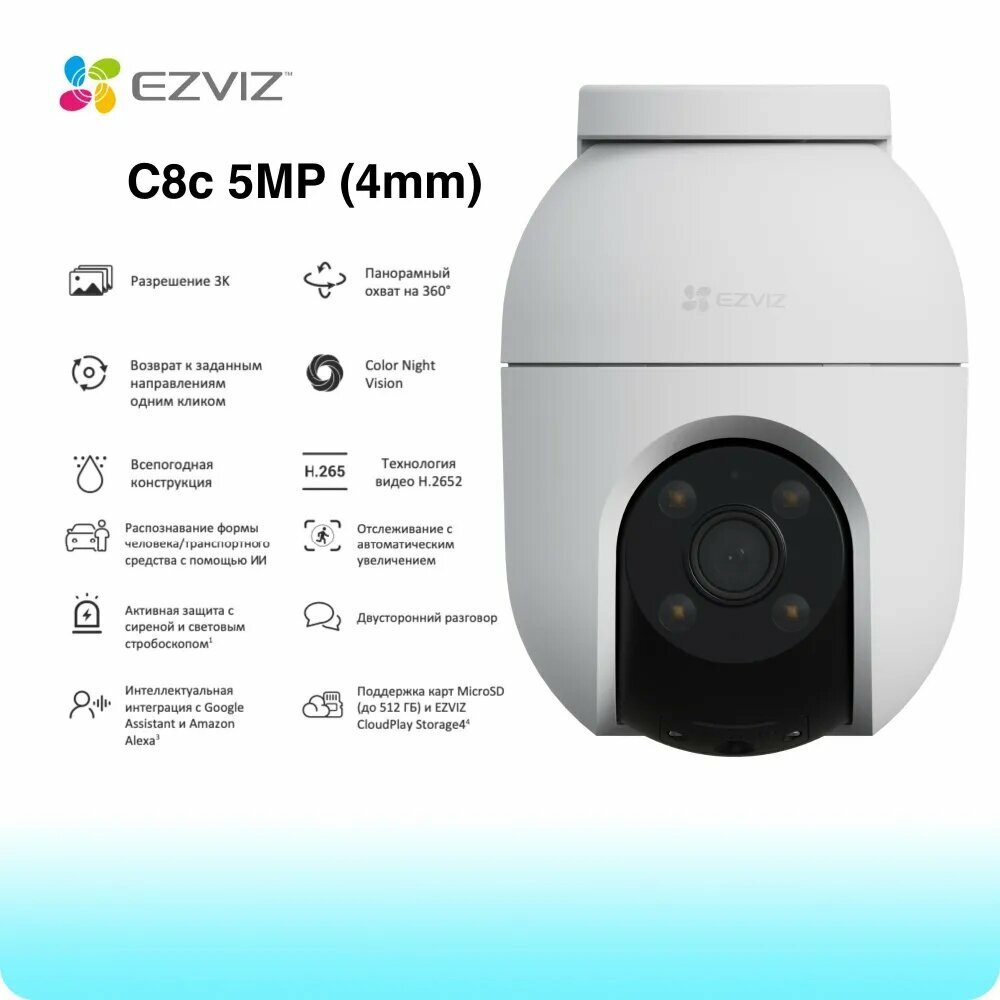 Уличная панорамная Wi-Fi камера EZVIZ CS-C8c 5Mp (4mm)