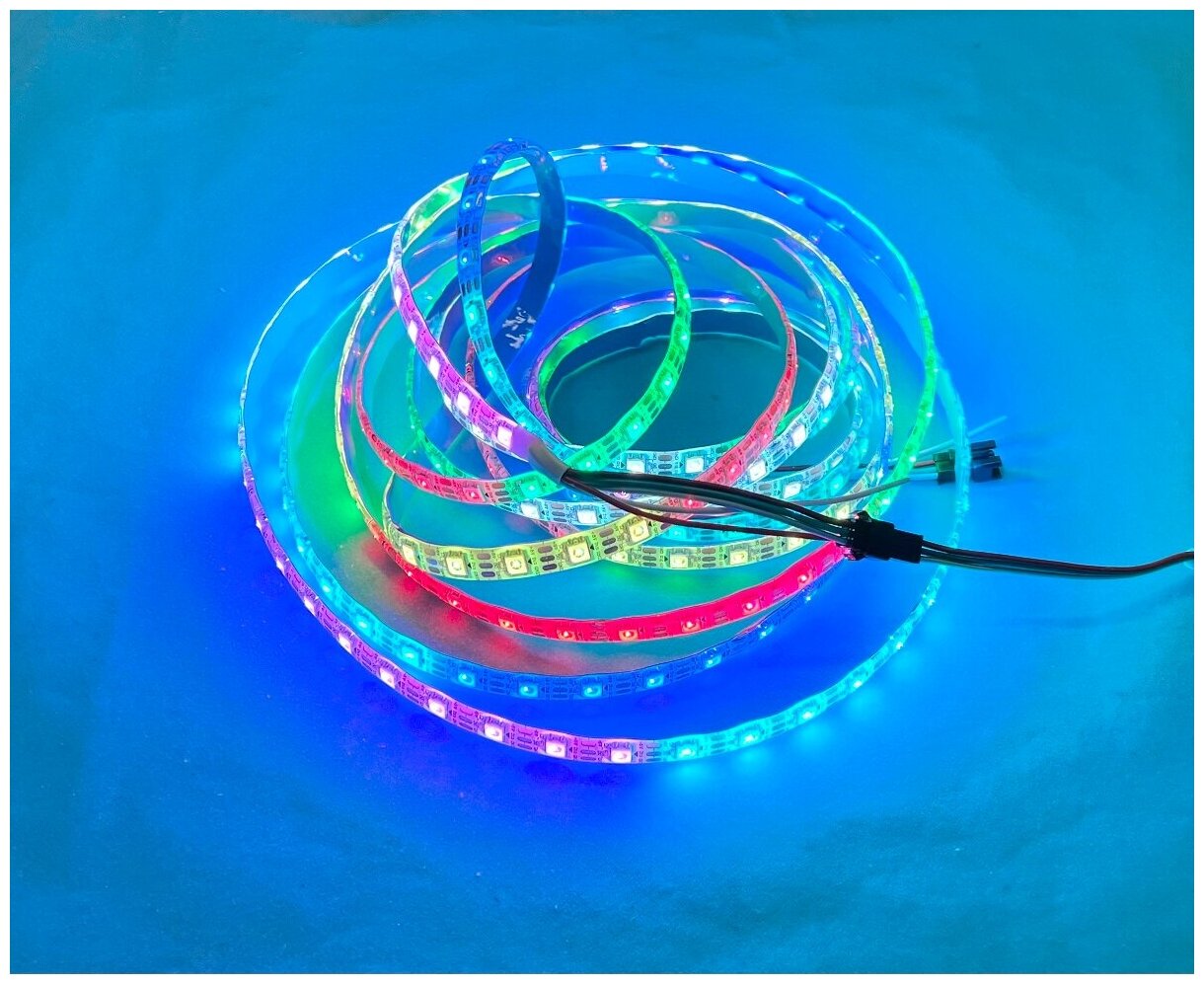 Лента адресная WS2812B 96Led на 1м RGB IP65 на Белой плате 5 метров