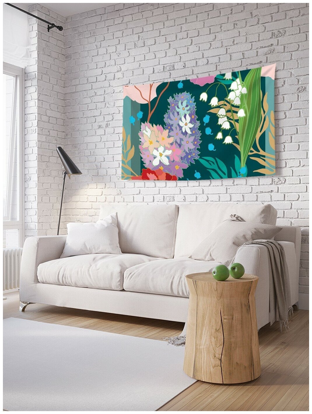 Горизонтальное фотопанно на стену JoyArty "Ландыши и розы", 100x150 см