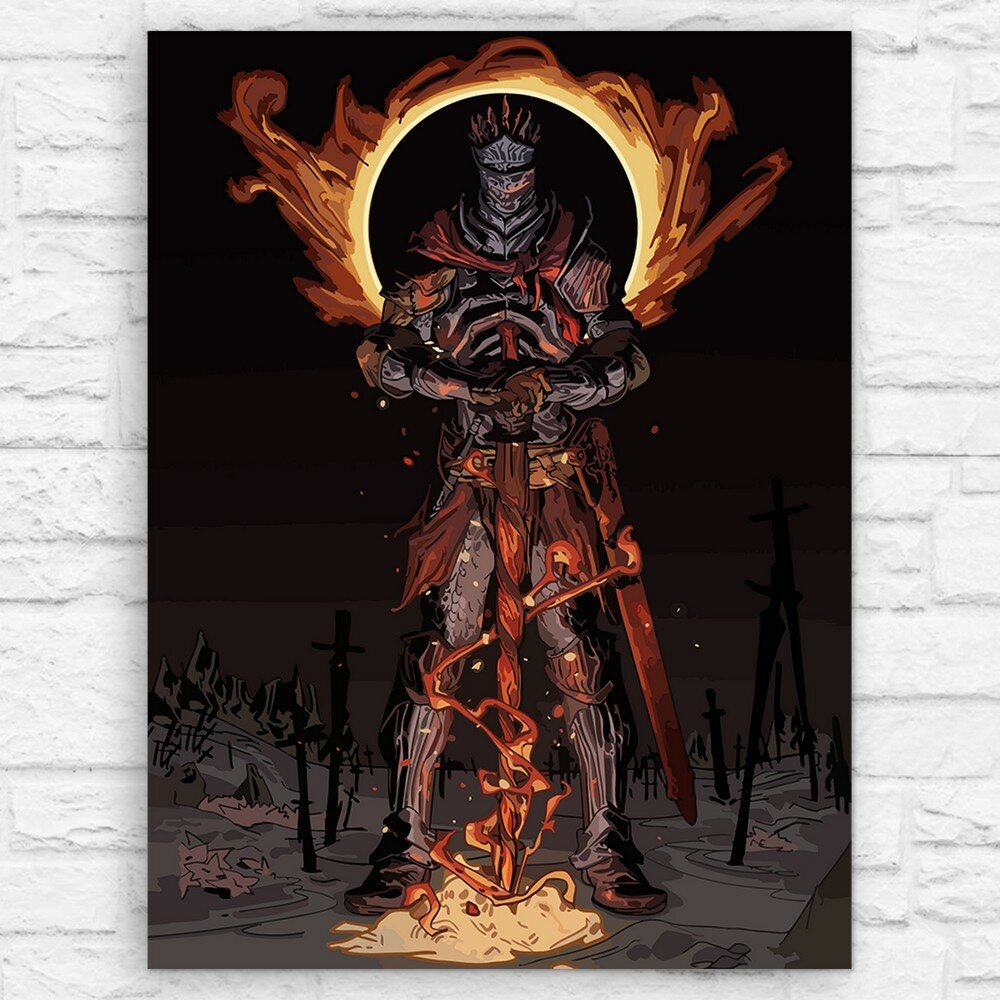 Картина по номерам на холсте игра Dark Souls 3 (Дарк Соулс, PS, PC, XBOX) - 15027 В 60x80