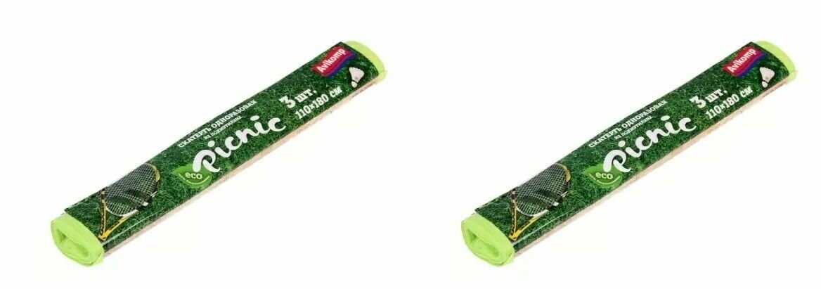 Avikomp Скатерть одноразовая "picnic", в рулоне, 110х180 см, 3 шт, 25 мкм - 2 шт