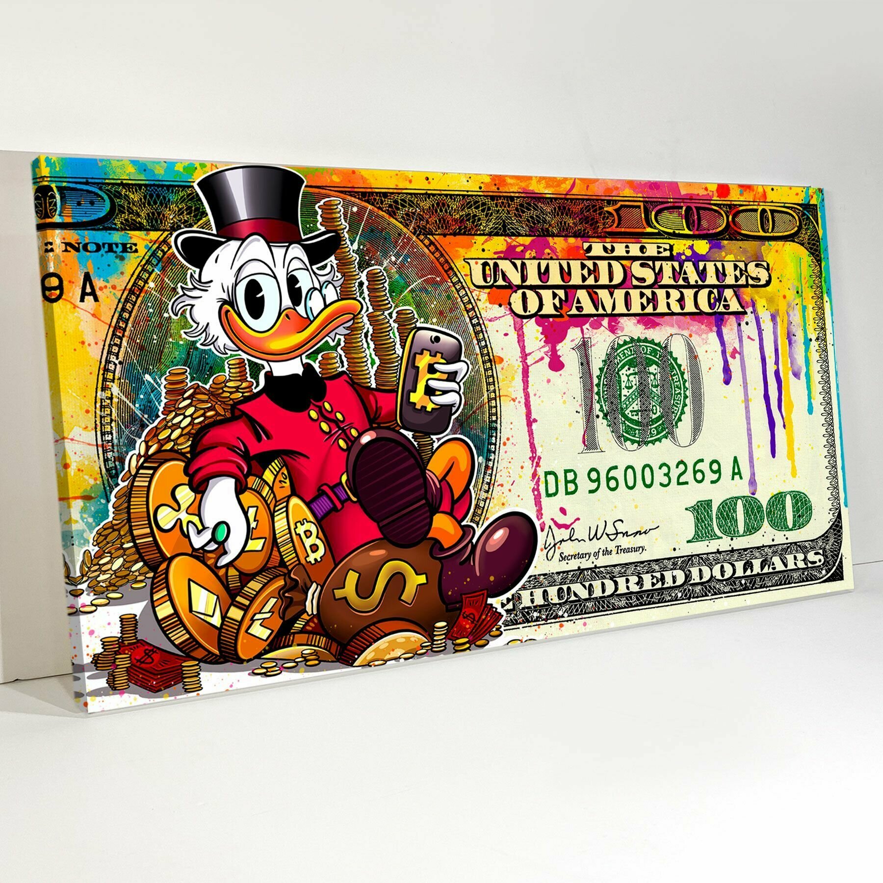 Картина Скрудж МакДакна Долларе на холсте 50х30см