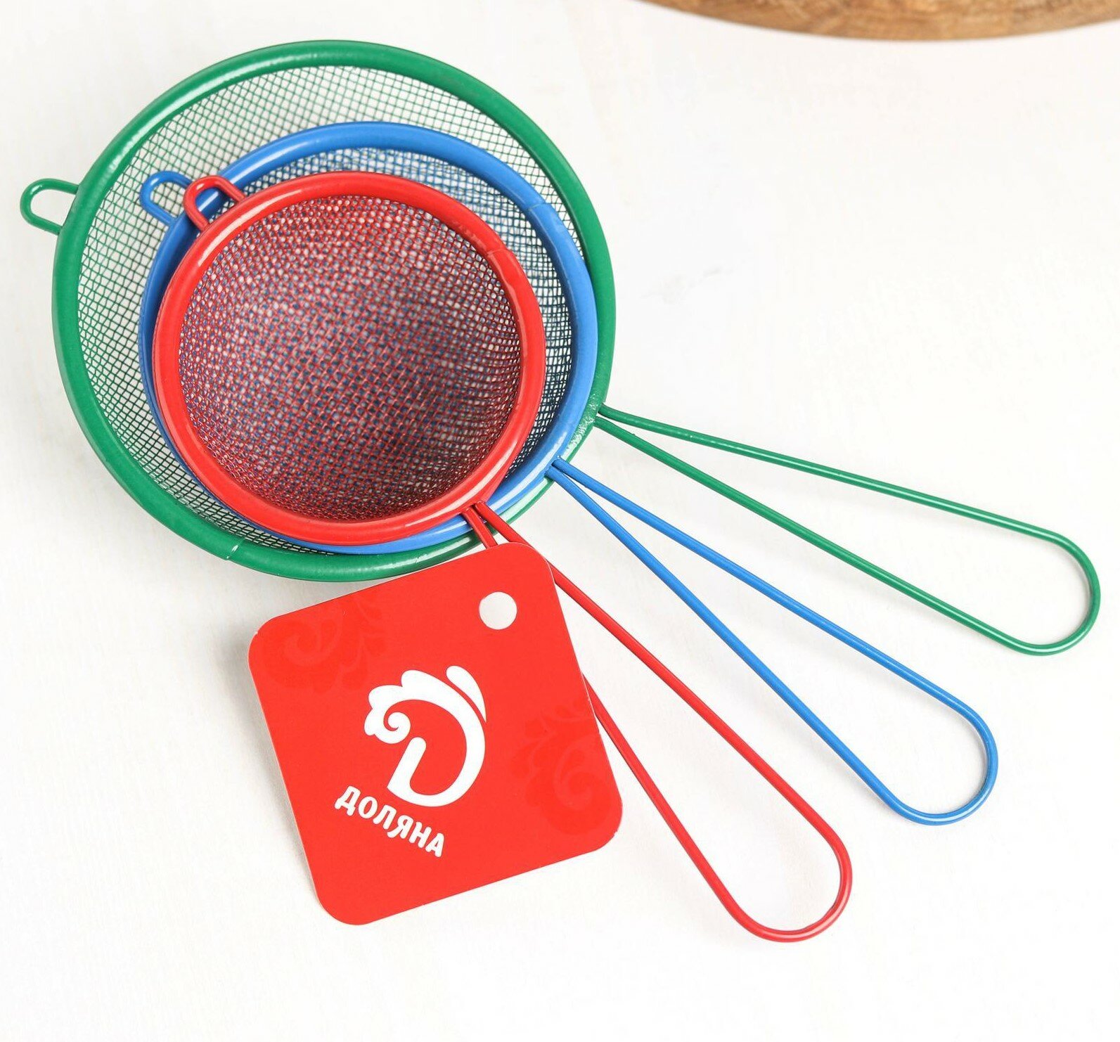 Набор сит разноцветных, 3 шт, d=6/8/9 см