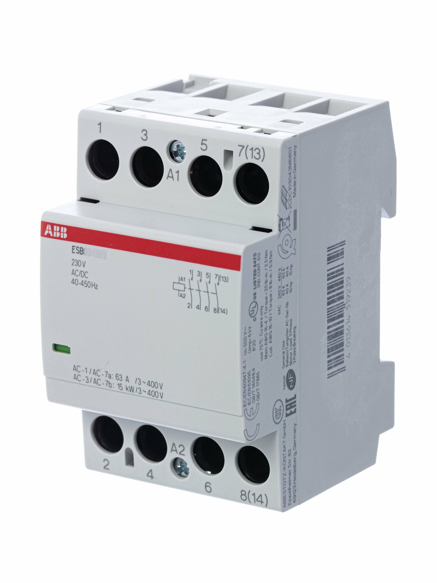 Контактор модульный ABB "ESB40-22" GHE3491302R0001, 40А, IP20