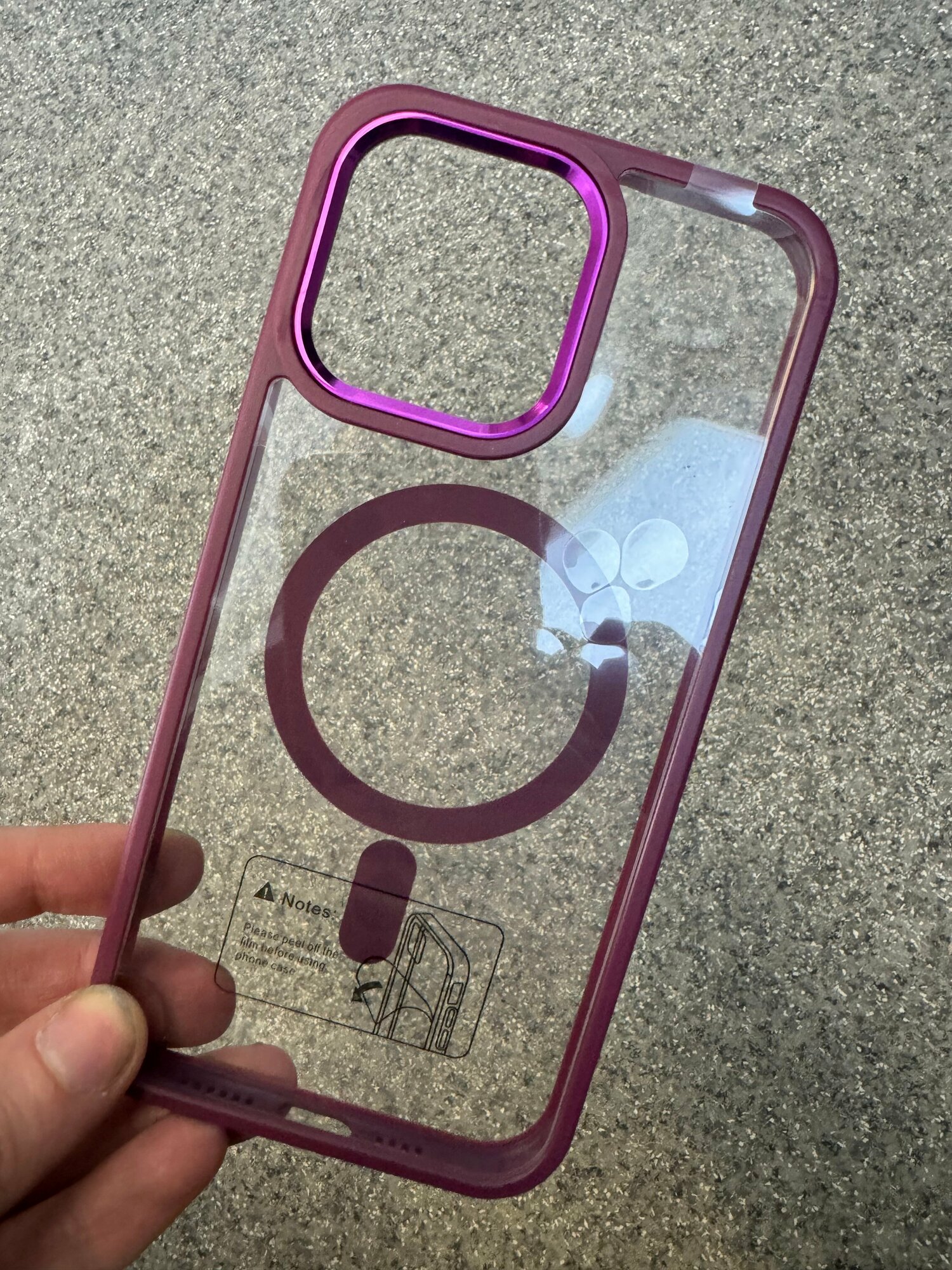 Чехол MyPads Esac для iPhone 14 Pro тонкая пластиковая крышка прозрачная полная окантовка с Macsafe сиреневый MyPads