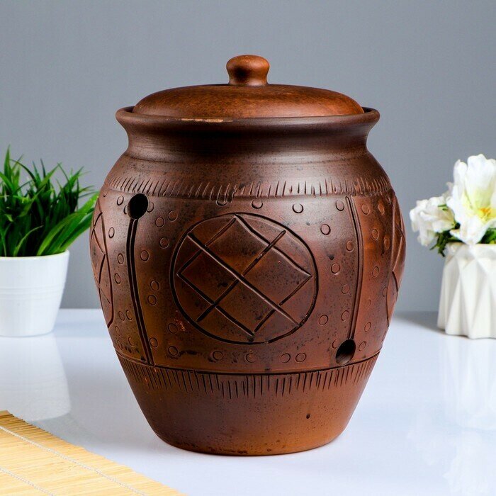 Контейнер для хранения овощей, керамика, 5 л, для сухофруктов, Банка для лука и чеснока