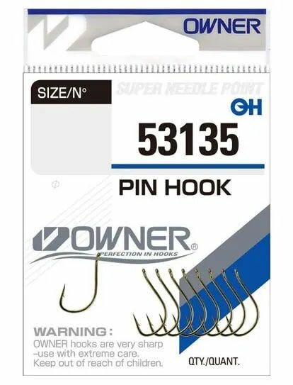 Крючки рыболовные Owner 53135 № 14 (12шт) Pin Hook, одинарные