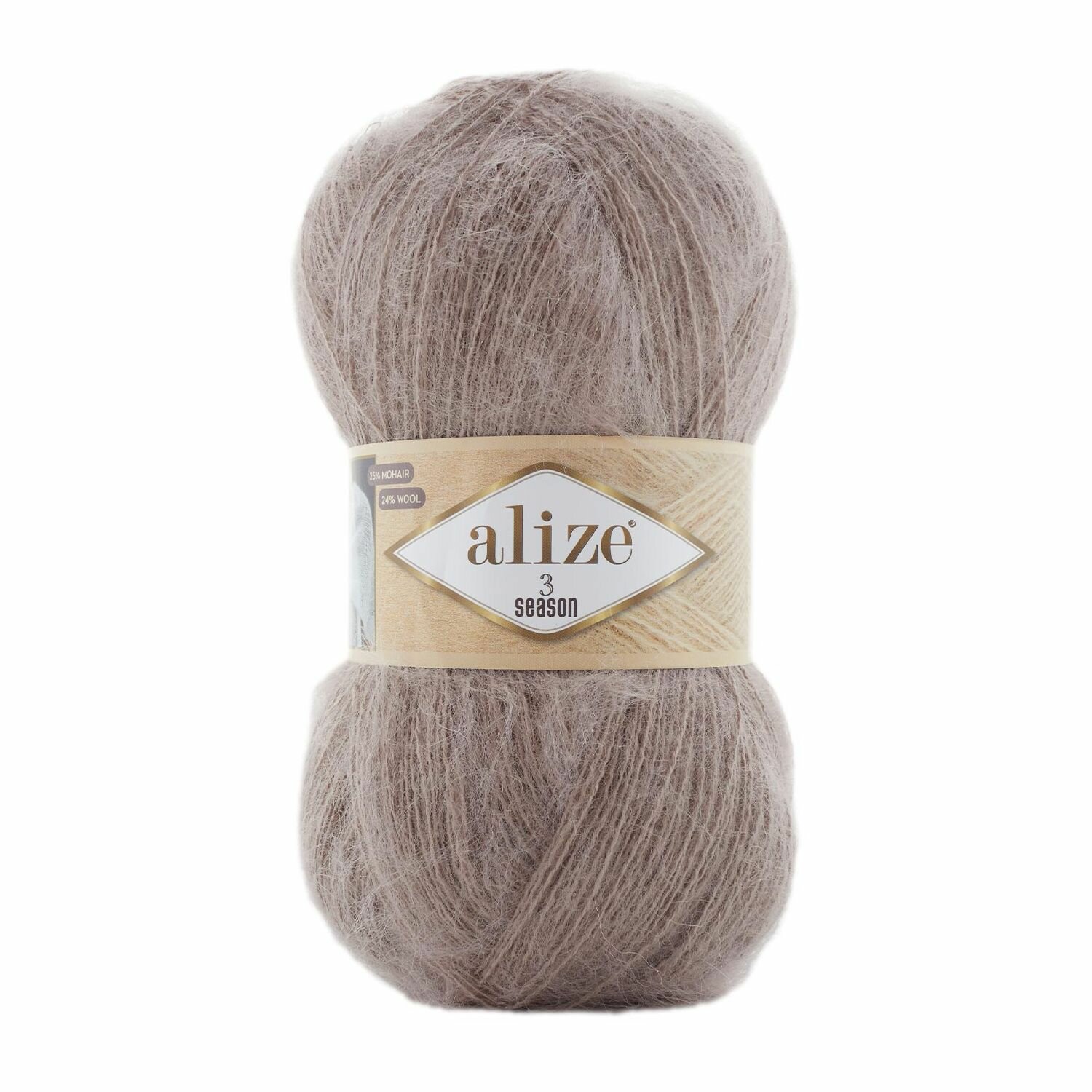 Пряжа 3 SEASON Alize, норка - 541, 51% акрил, 25% мохер, 24% шерсть, 5 мотков, 100 г, 500 м.