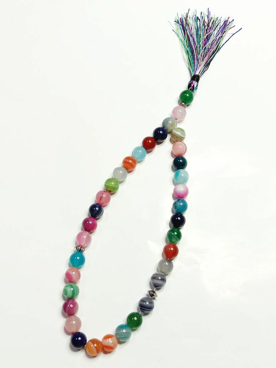 Мусульманские четки из разных камней 33 бусины 8 мм.