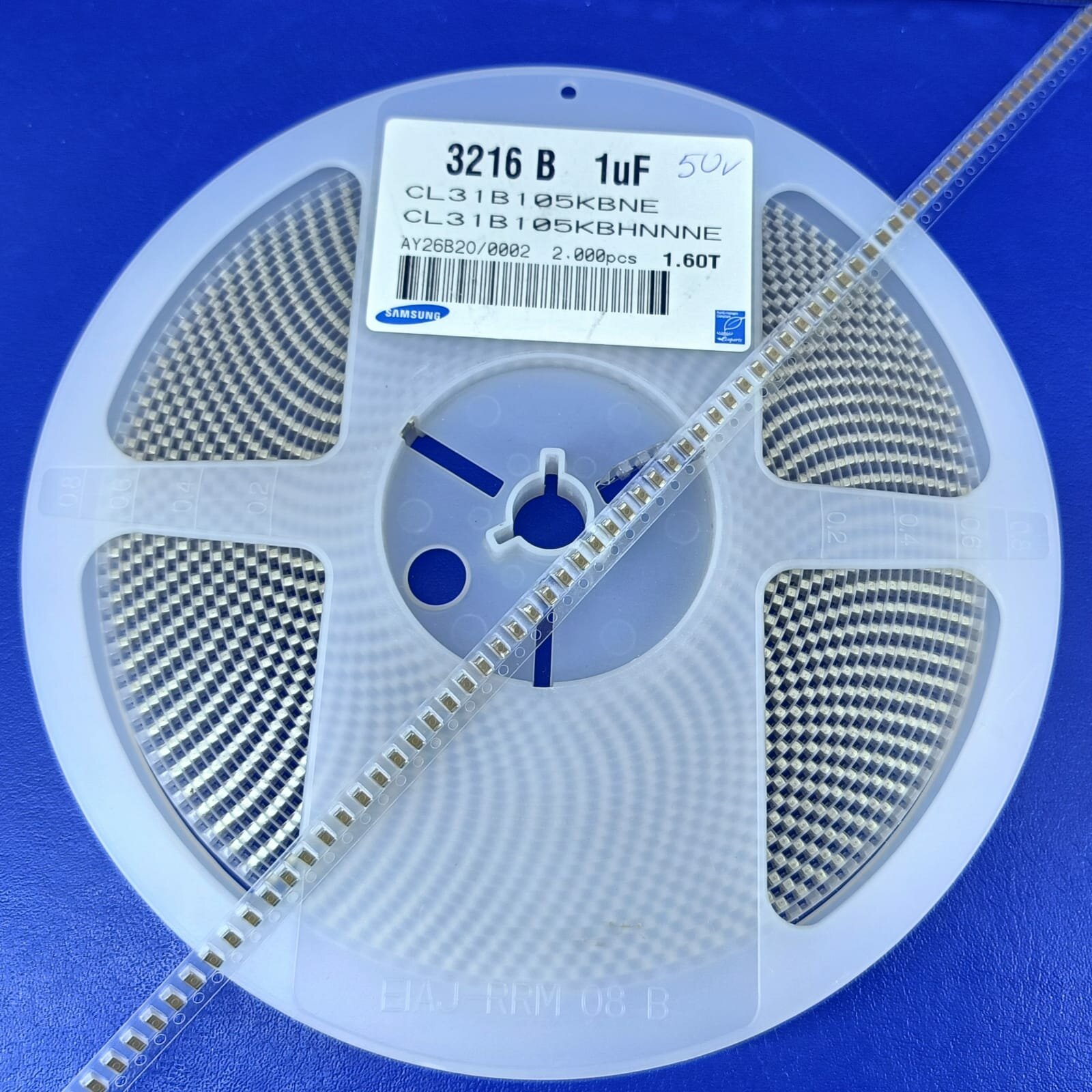 20 штук SMD конденсатор 1206 / 3216 1 мкФ 50V X7R CL31B105KBHNNNE (арт.68947)