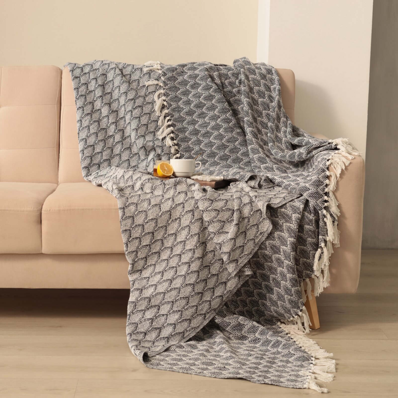 Плед Этель Leaves 200*240 см, 70% хлопок, 30% п/э, 500 гр/м2