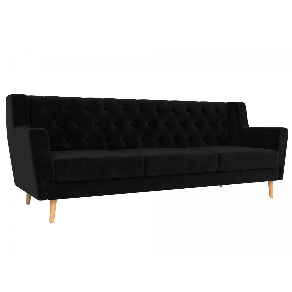 Прямой диван Брайтон 3 Люкс, Велюр, Модель 108971