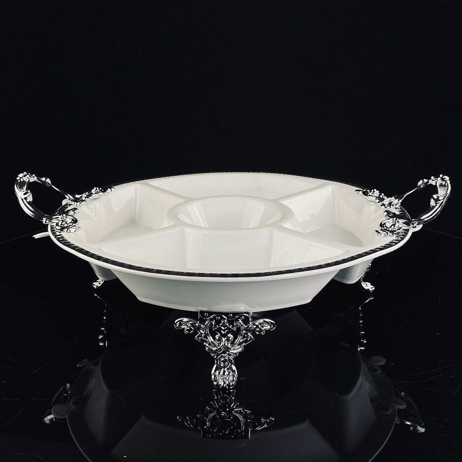 Менажница на ножках с ручками Lenardi Atlantis 33см, фарфор