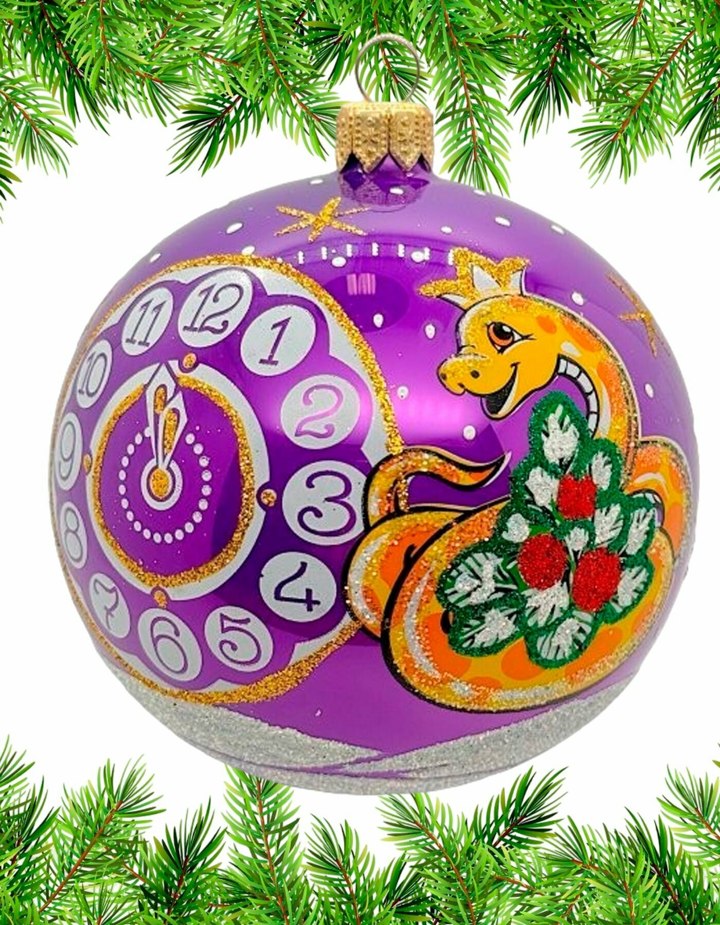 Шар 95мм Зодиак-"Часы", фиолетовый