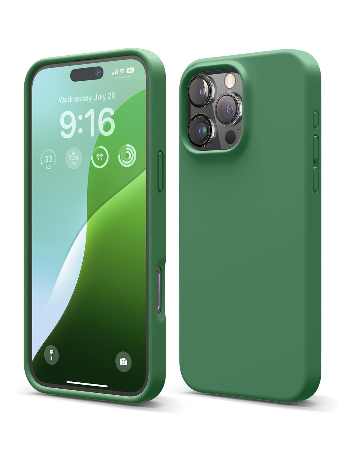 Elago для iPhone 16 Pro чехол Soft silicone (Liquid) Alpine Green